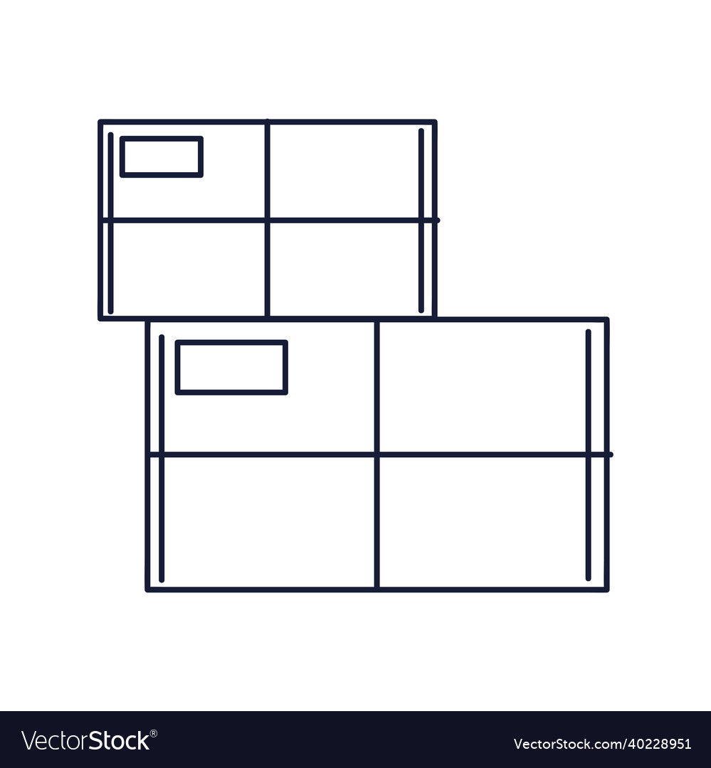 Linear cardboard boxes Royalty Free Vector Image