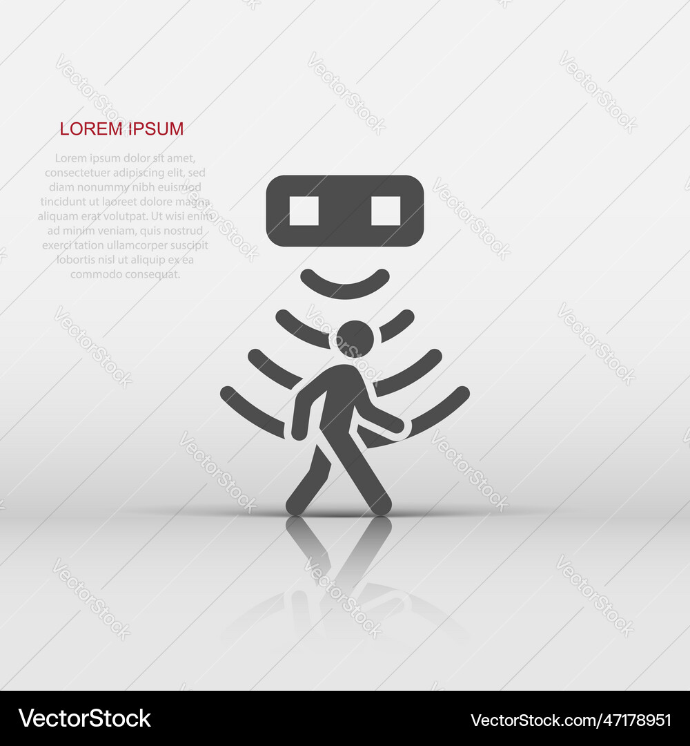 Motion sensor icon in flat style waves Royalty Free Vector