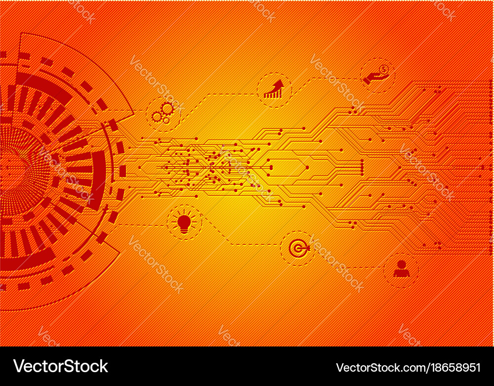 Red and yellow color modern digital technology Vector Image