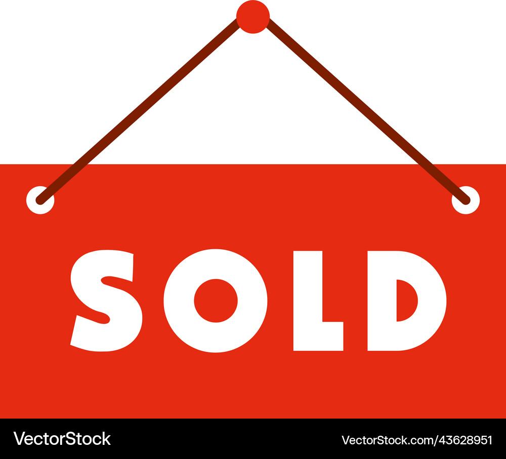Sold sign real estate Royalty Free Vector Image