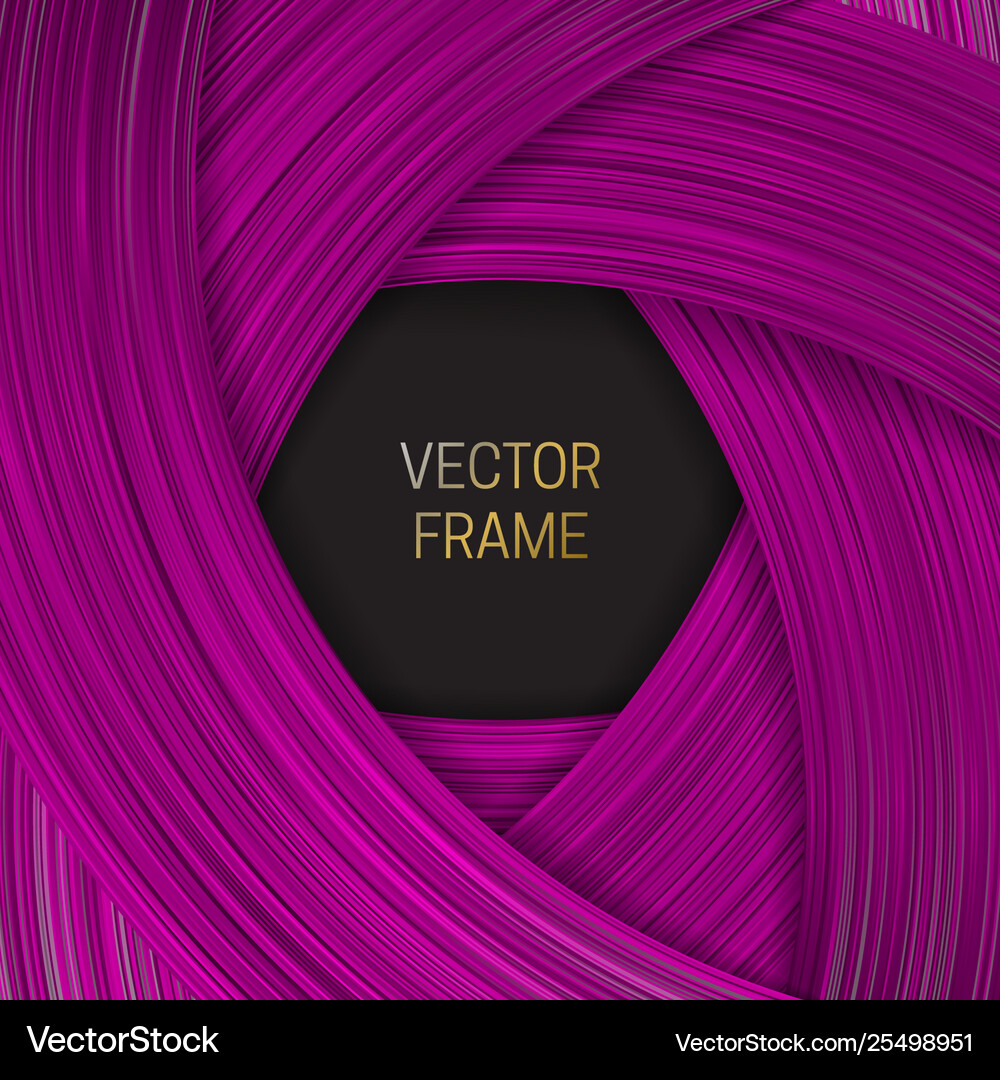 Volumetric frame on shades purple background Vector Image