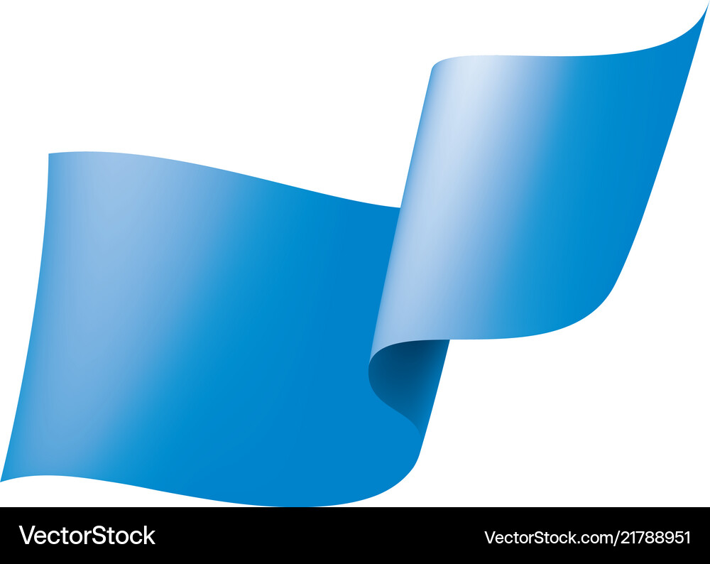 Waving the blue flag on a white background Vector Image