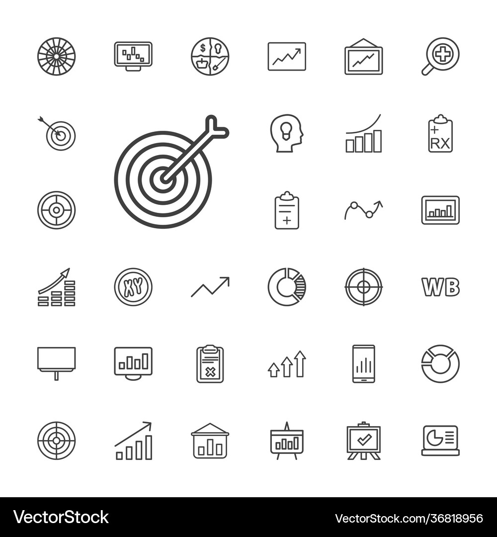 33 marketing icons Royalty Free Vector Image - VectorStock