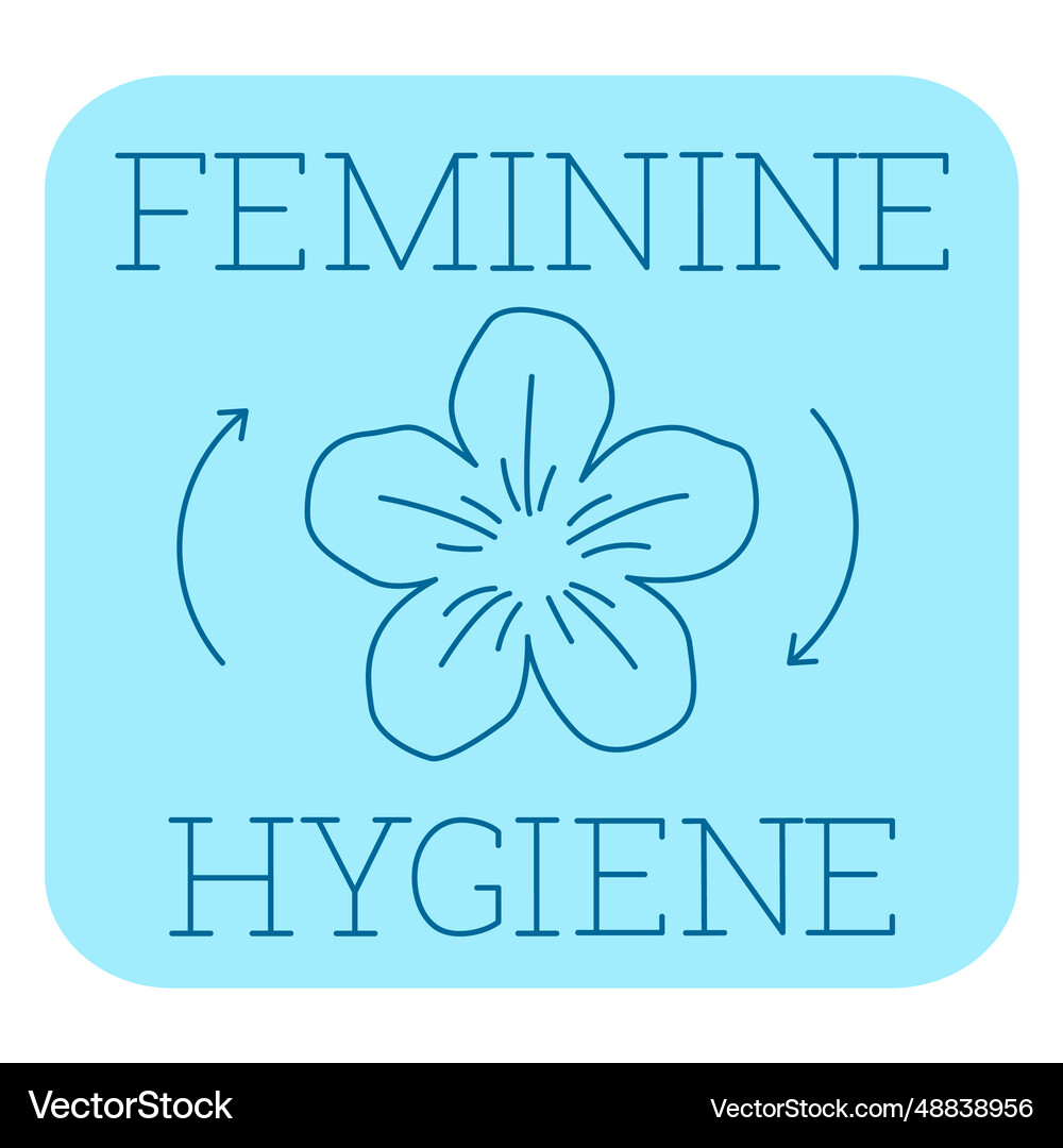 Feminine hygiene bathroom label line Royalty Free Vector