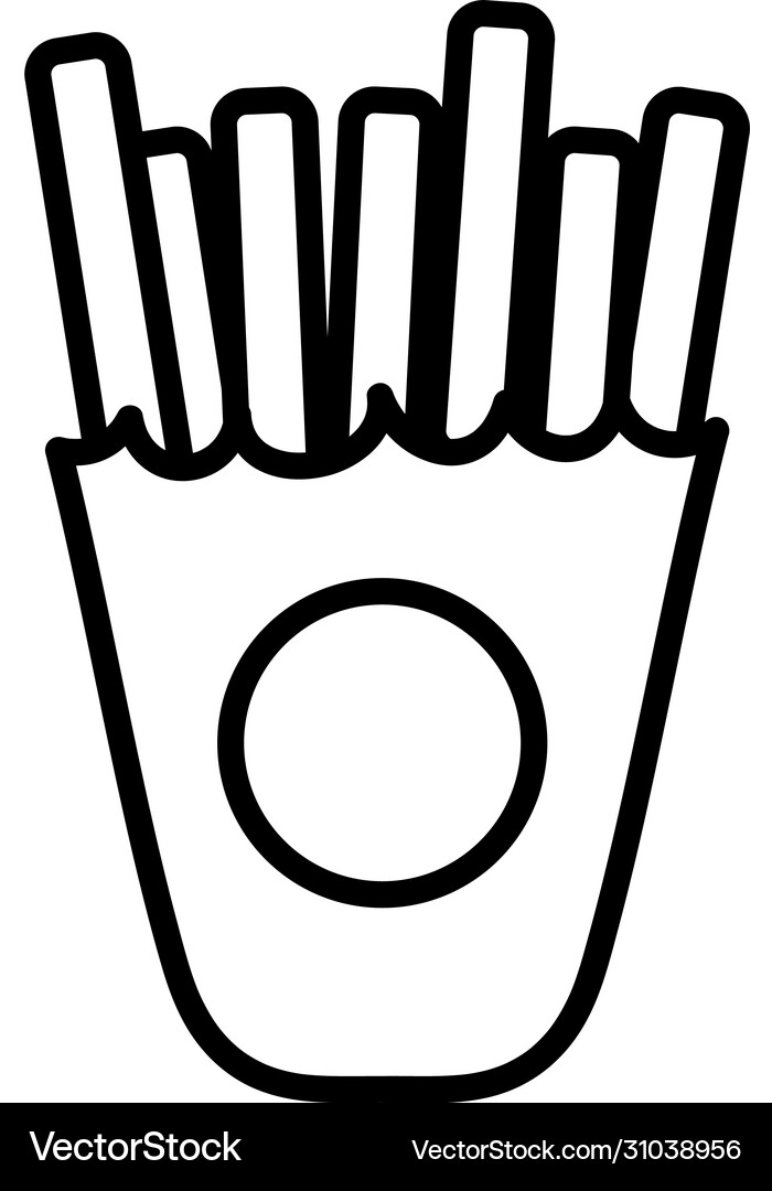 French fries box icon line style Royalty Free Vector Image