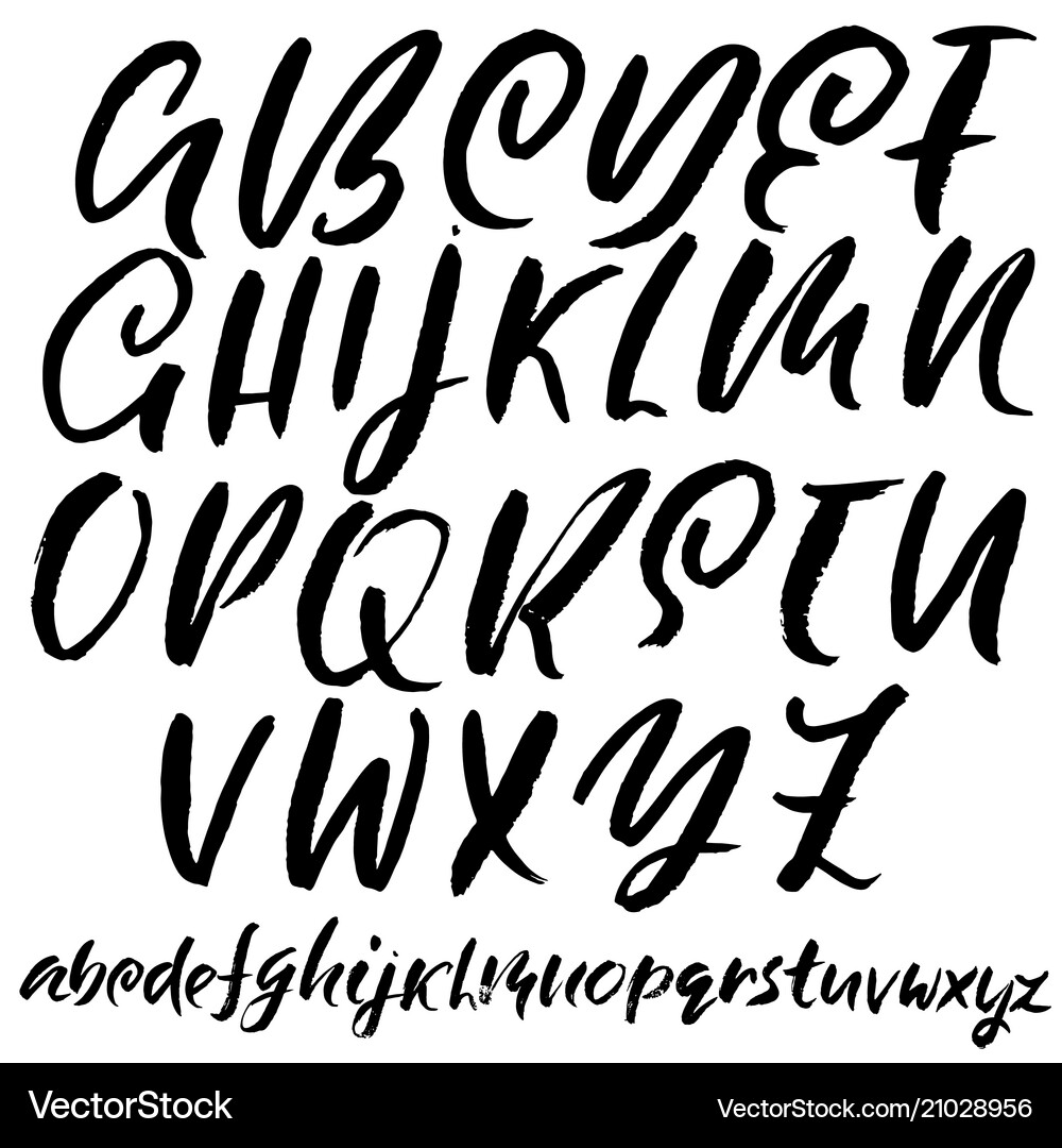Handdrawn dry brush font modern lettering Vector Image