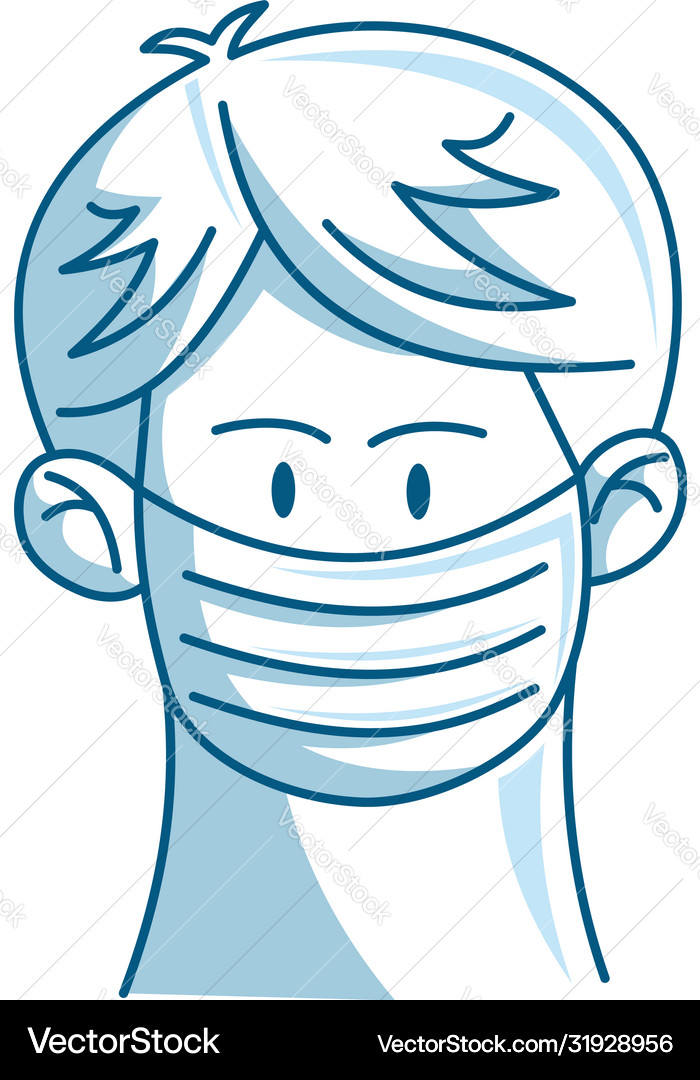 Man in protective medical face mask Royalty Free Vector