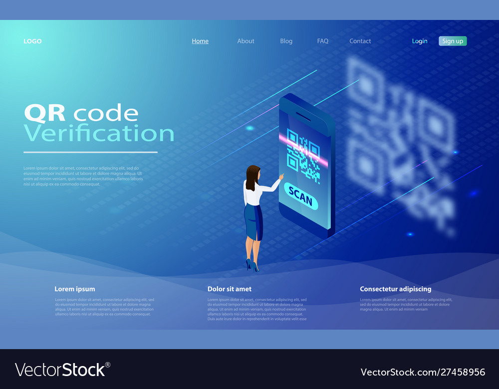 Qr code scanning concept Royalty Free Vector Image Qr code scanning concept Royalty Free Vector Image