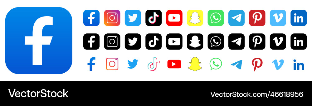 Social media icons Royalty Free Vector Image - VectorStock