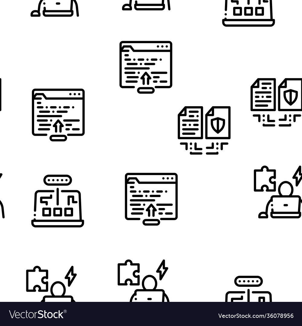 Software Testing And Analysis Seamless Pattern Vector Image