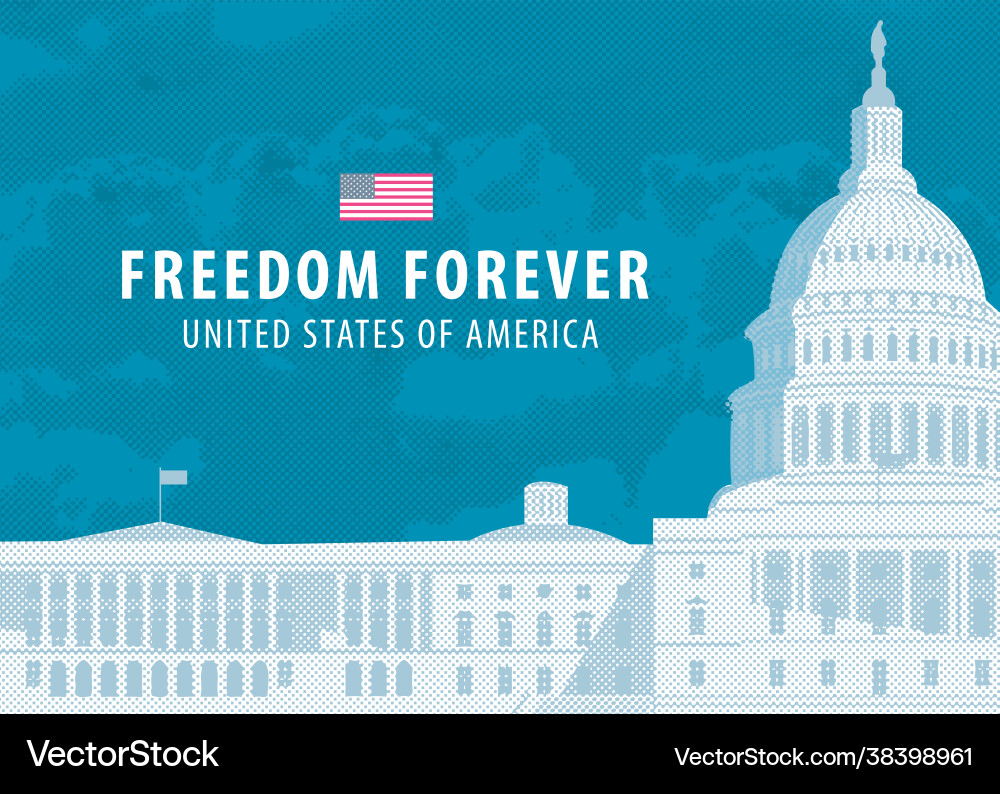 Banner with us capitol building in washington dc Vector Image