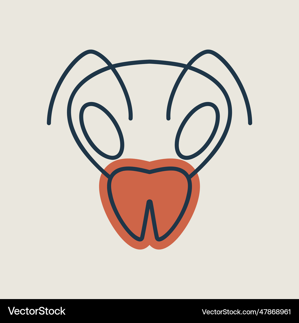 Bee isolated icon animal head symbol Royalty Free Vector