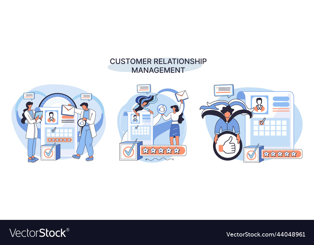 Crm metaphor customer relationship management Vector Image Crm metaphor customer relationship management Vector Image
