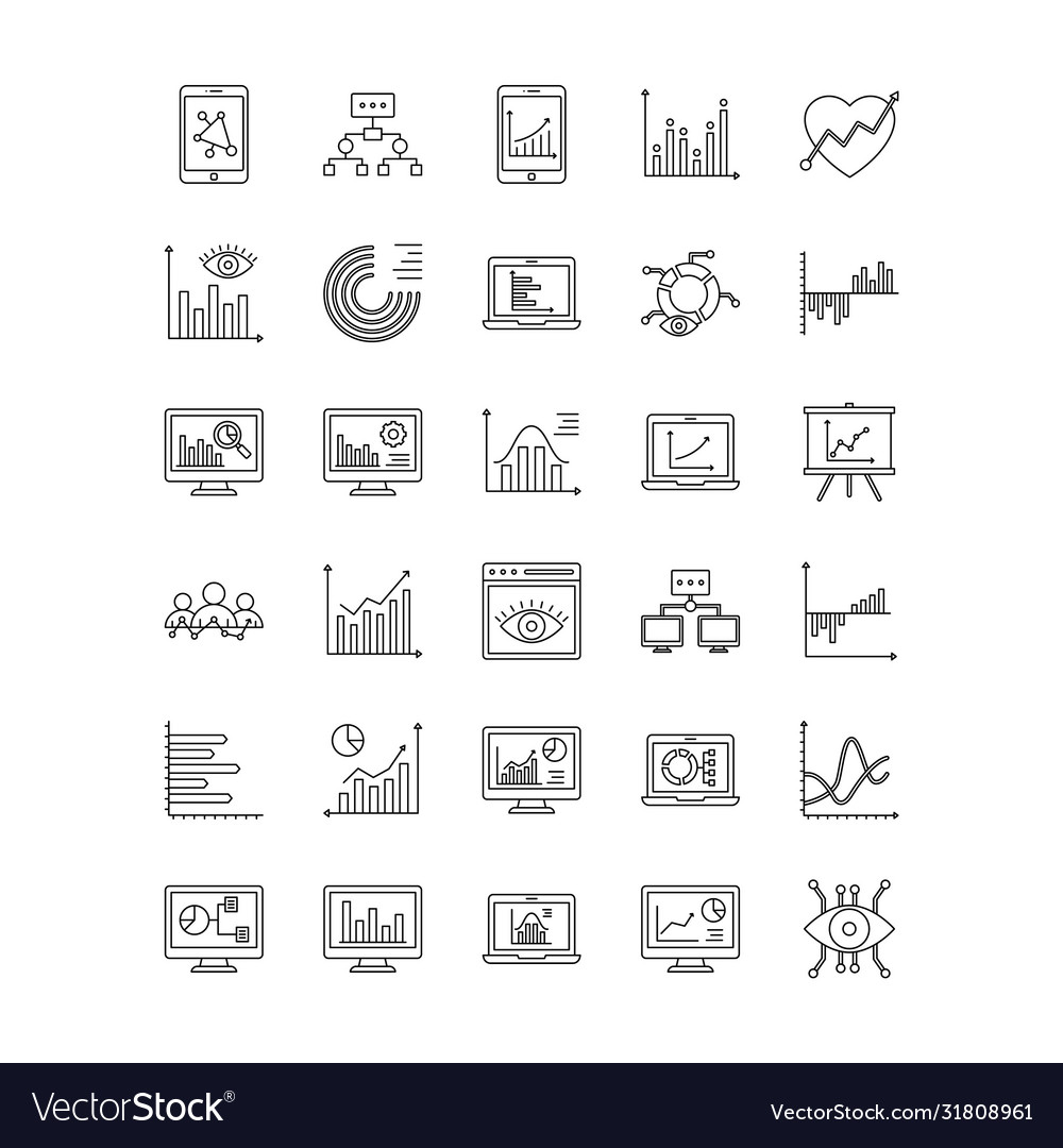 Data visualization glyph style icon which c Vector Image