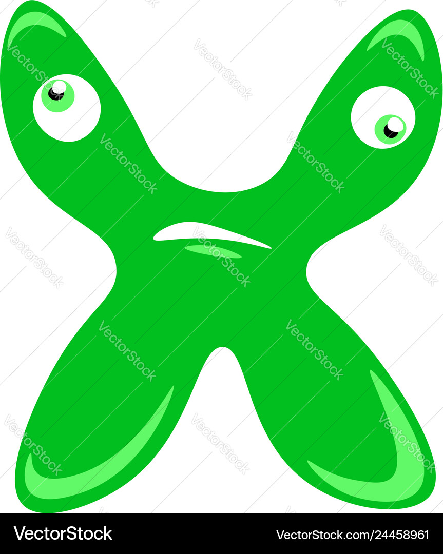 Figurine shaped x alphabet or color Royalty Free Vector