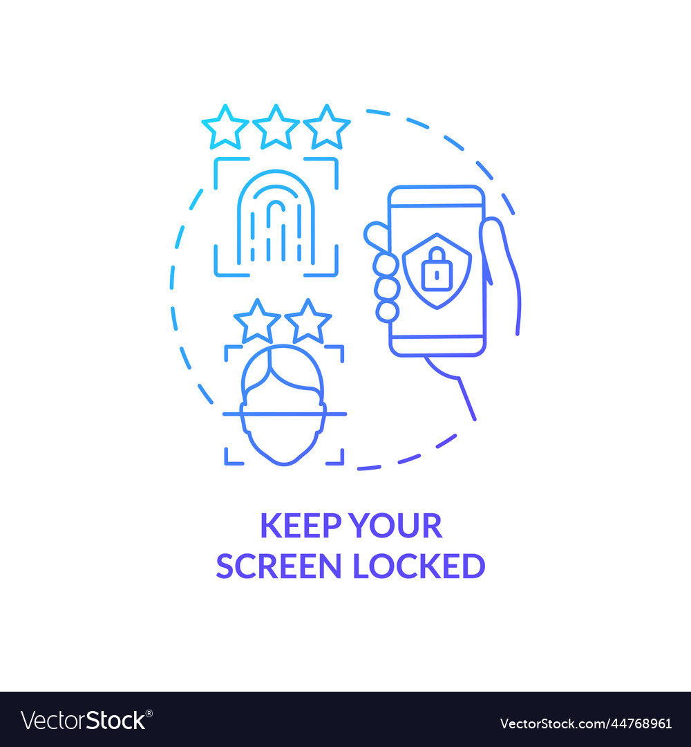 Keep your screen locked blue gradient concept icon