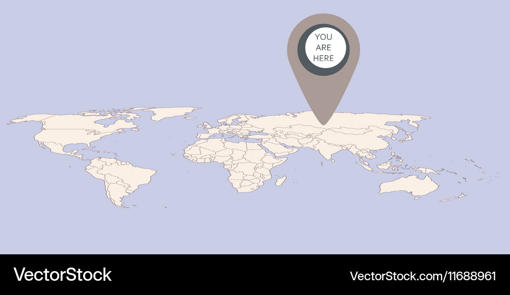 Map marker on world Royalty Free Vector Image - VectorStock