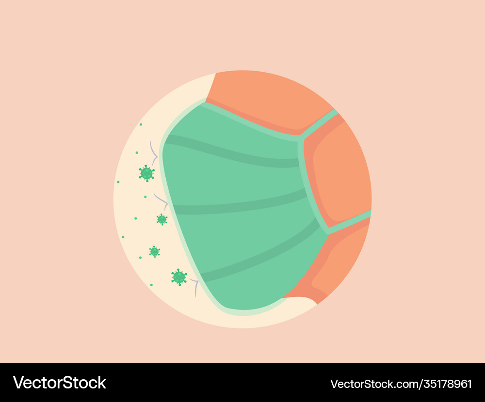 Mask or masker protect human face from virus Vector Image