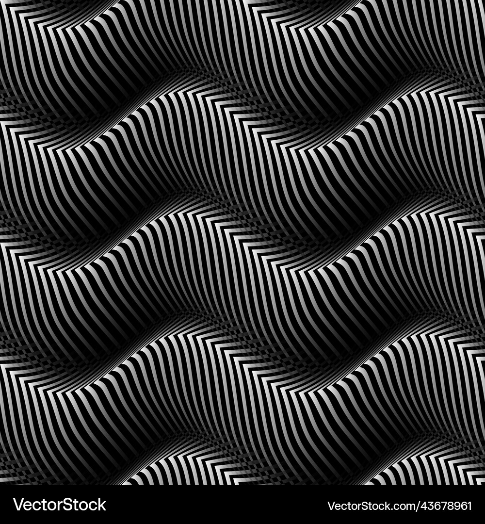 Moire seamless pattern of monochrome striped Vector Image