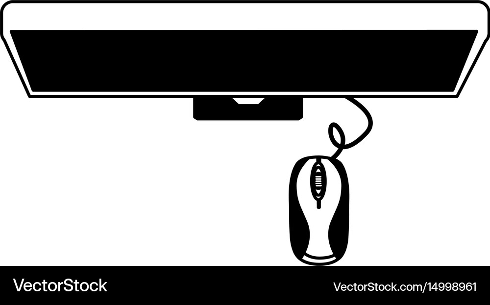 Monitor computer with mouse isolated icon Vector Image