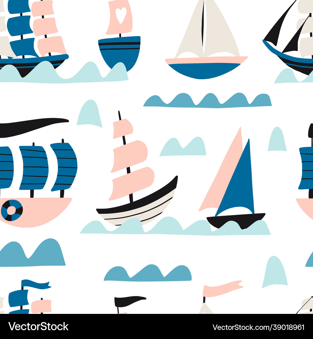 Nautical seamless pattern – Royalty-Free Vector | VectorStock