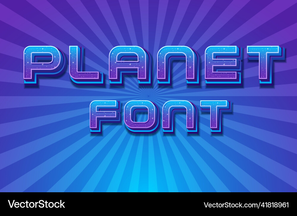 Planet font logo on radiant background Royalty Free Vector