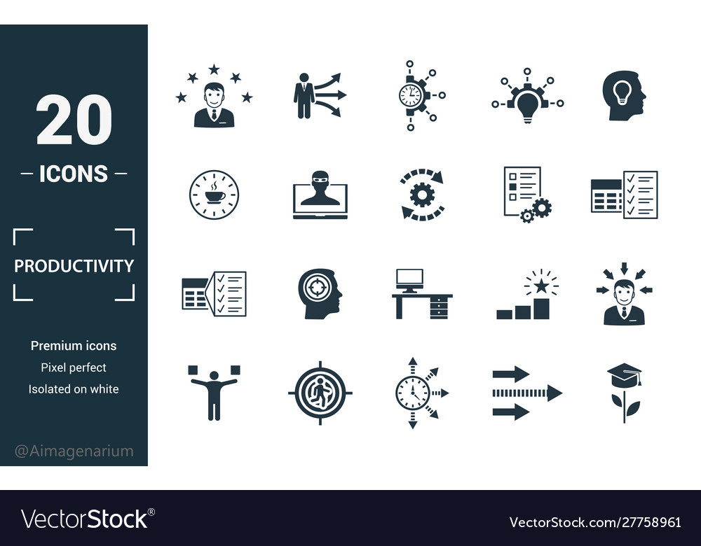 Productivity icon set include creative elements Vector Image
