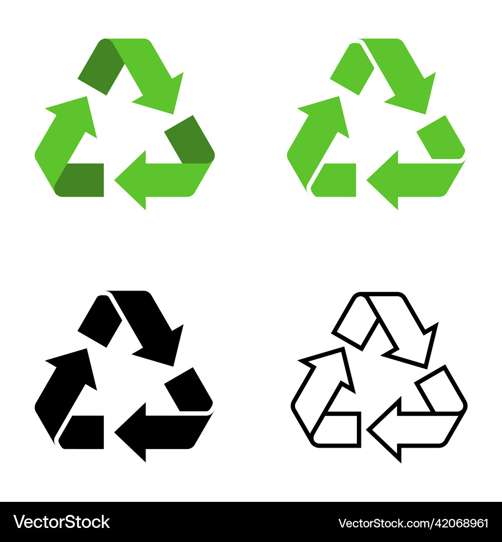 Recycling icons set isolated on white background Vector Image