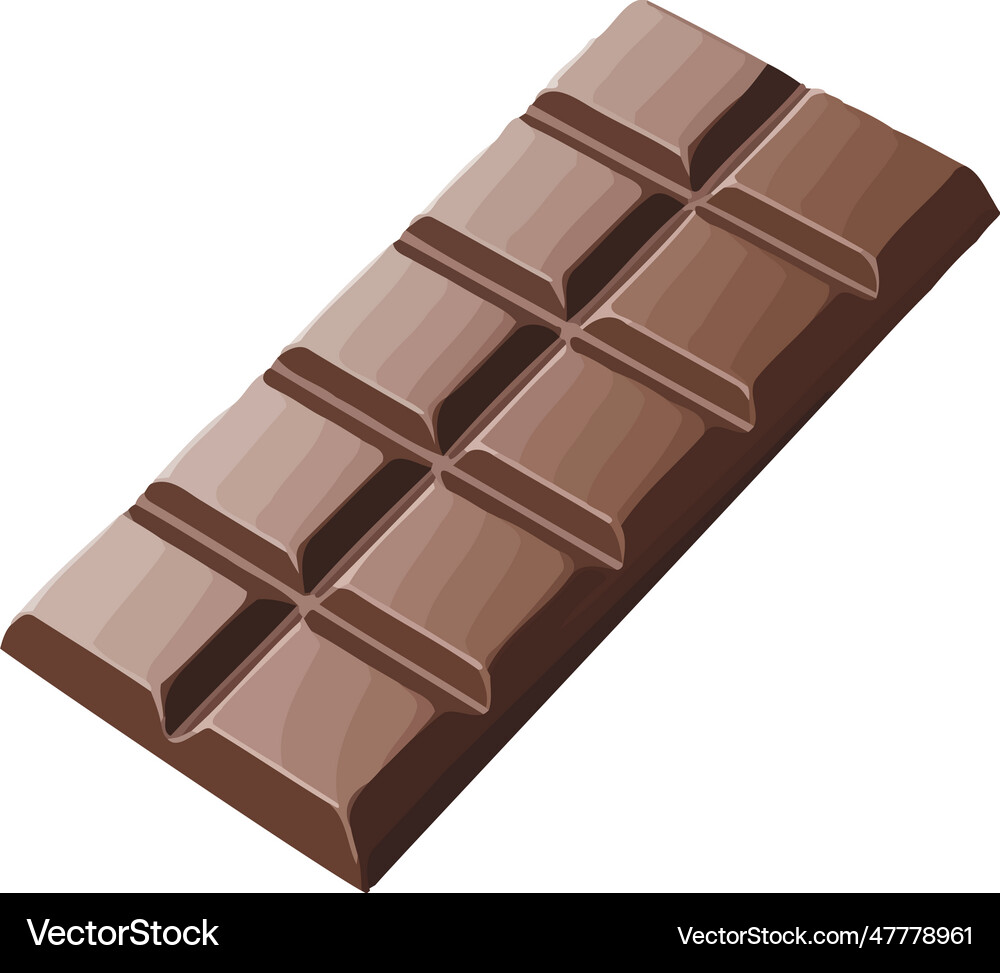 Sweet chocolate bar icon on white background Vector Image