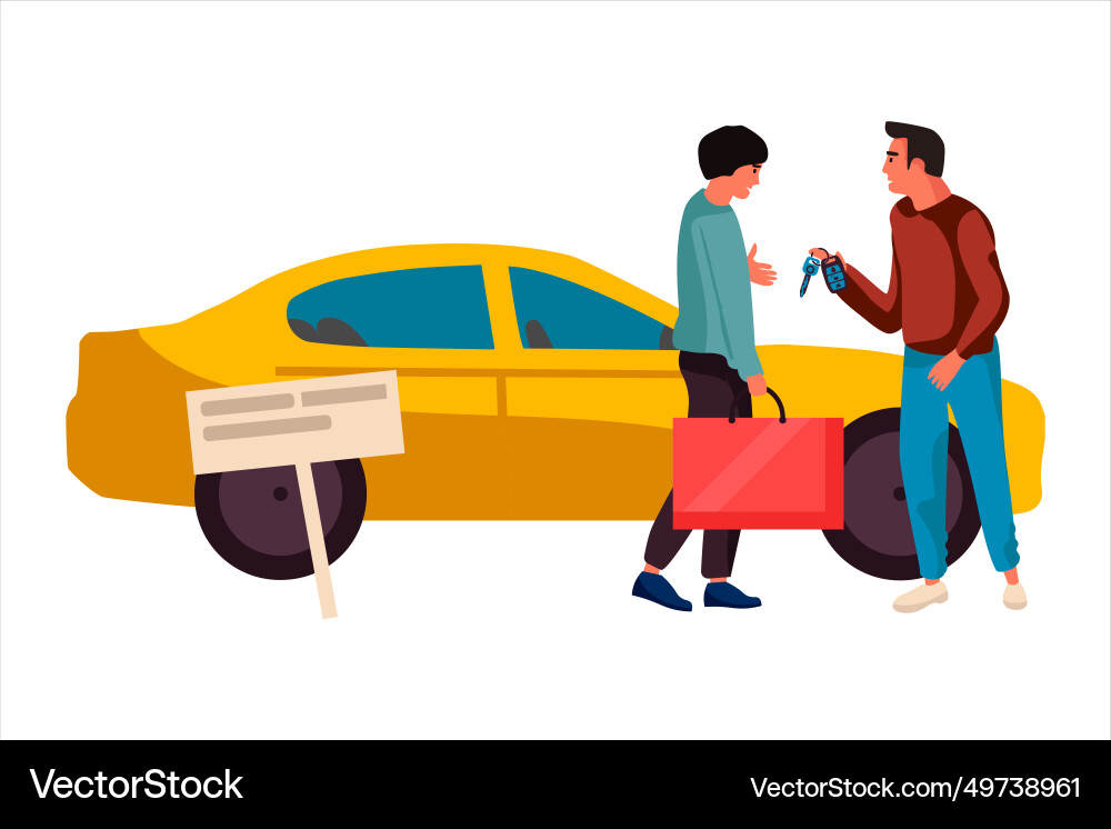 Trendy shopping people customer with purchase Vector Image