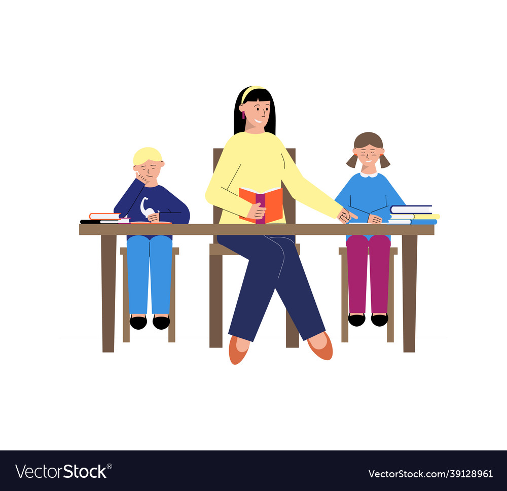 Tutoring flat composition Royalty Free Vector Image