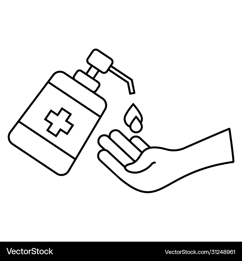 Washing hand with hand sanitizer Royalty Free Vector Image