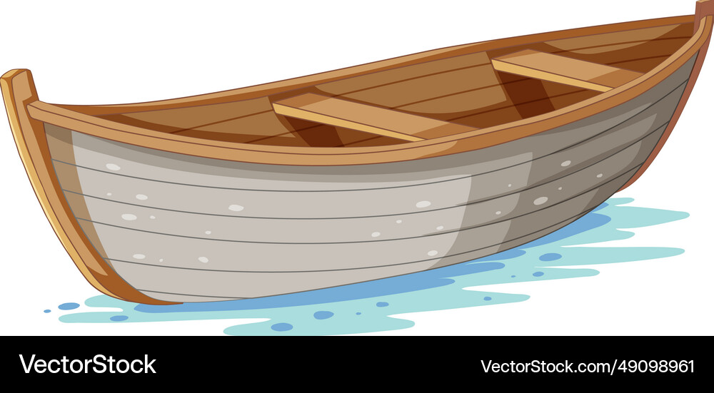 Wooden paddle boat sailing on water Royalty Free Vector