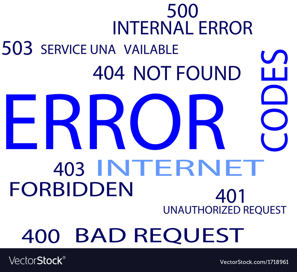 Word cloud error codes Royalty Free Vector Image
