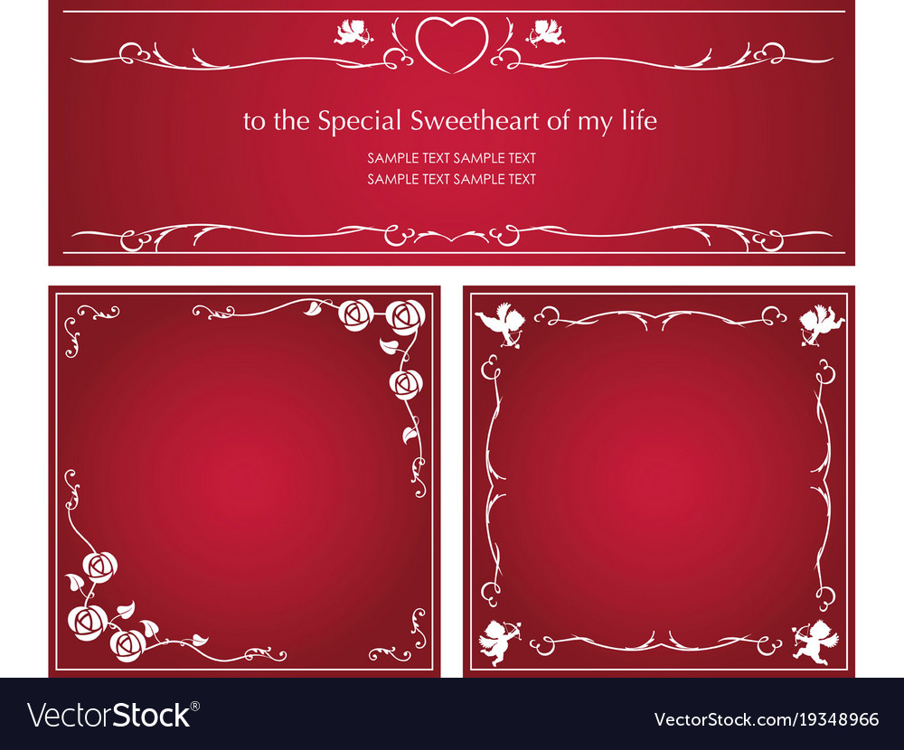 A set of message frames for valentines day Vector Image