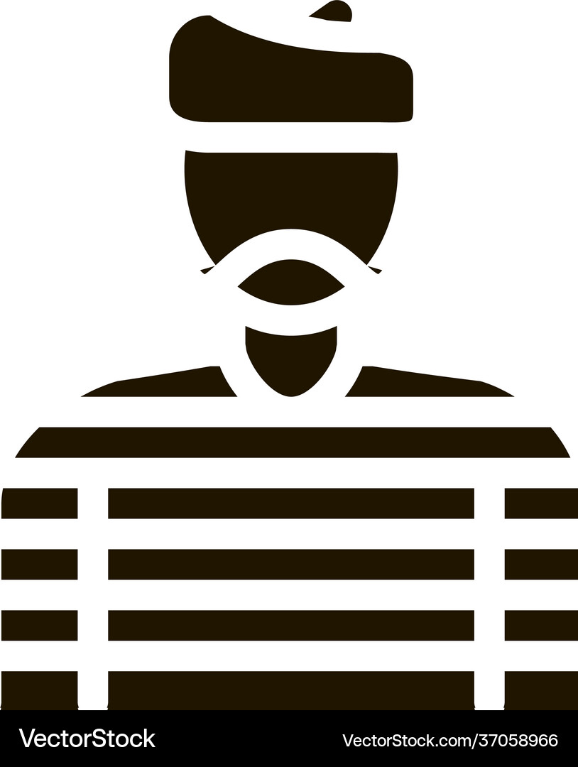 Baker pastry chef french icon glyph Royalty Free Vector