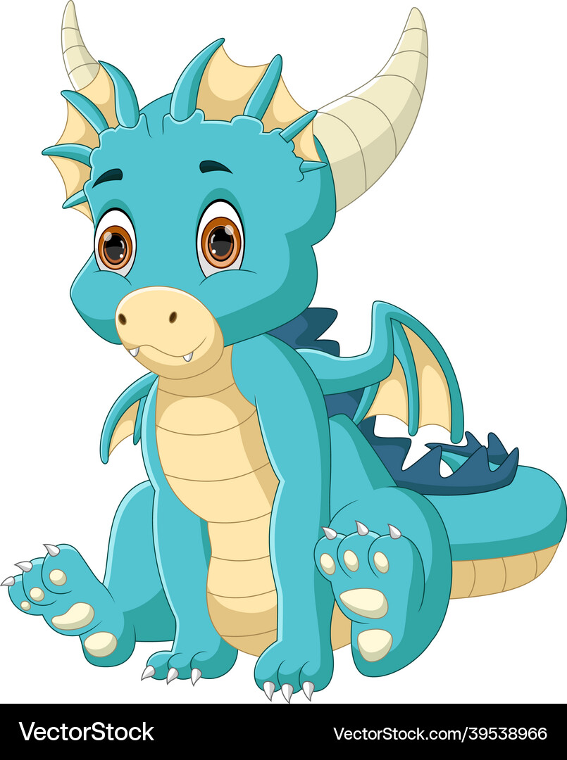 Cute little dragon cartoon Royalty Free Vector Image
