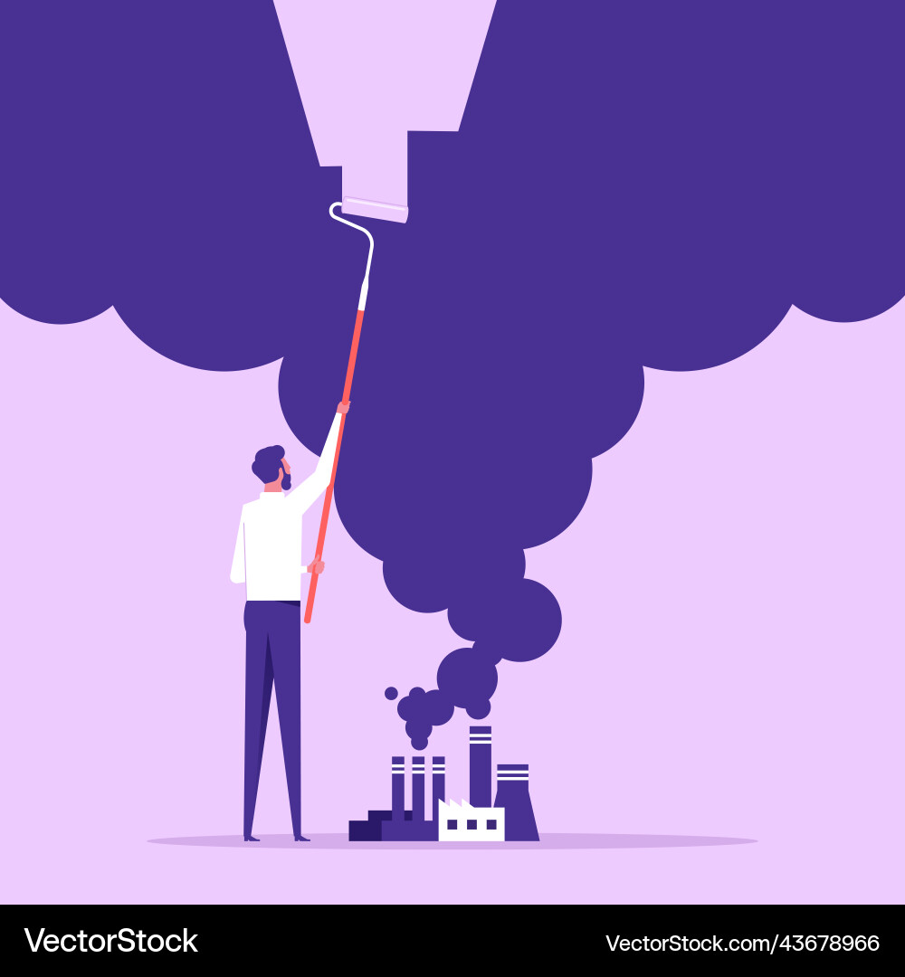 Flat conceptual of reducing carbon Royalty Free Vector Image