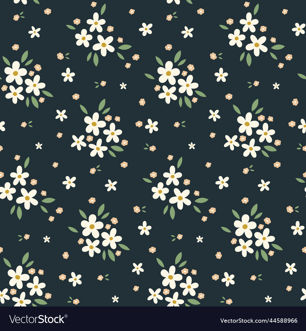 Flat design small flowers pattern design Vector Image