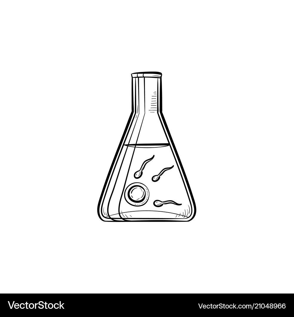 In vitro fertilization hand drawn outline doodle Vector Image