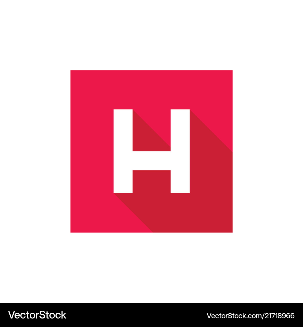 Letter h logo design red color icon Royalty Free Vector