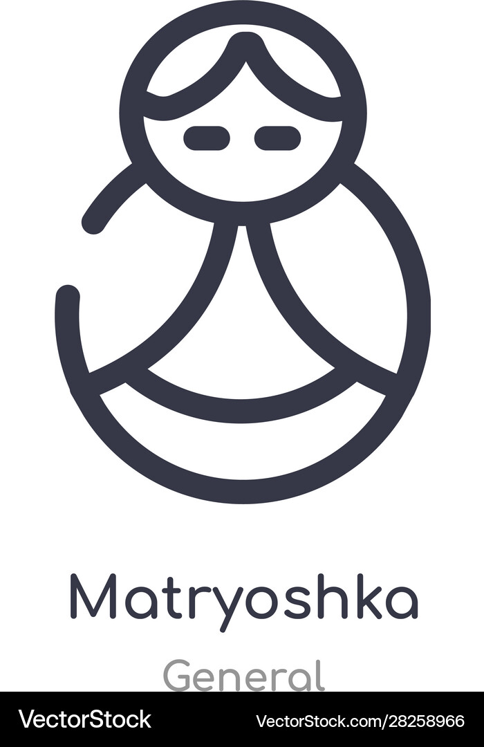 Matryoshka outline icon isolated line from Vector Image