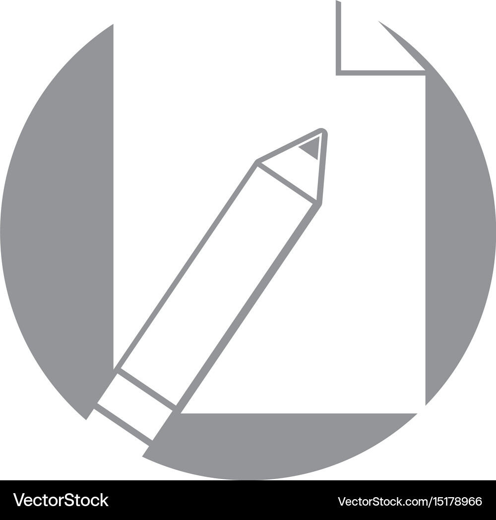 Pencil school with paper isolated icon Royalty Free Vector