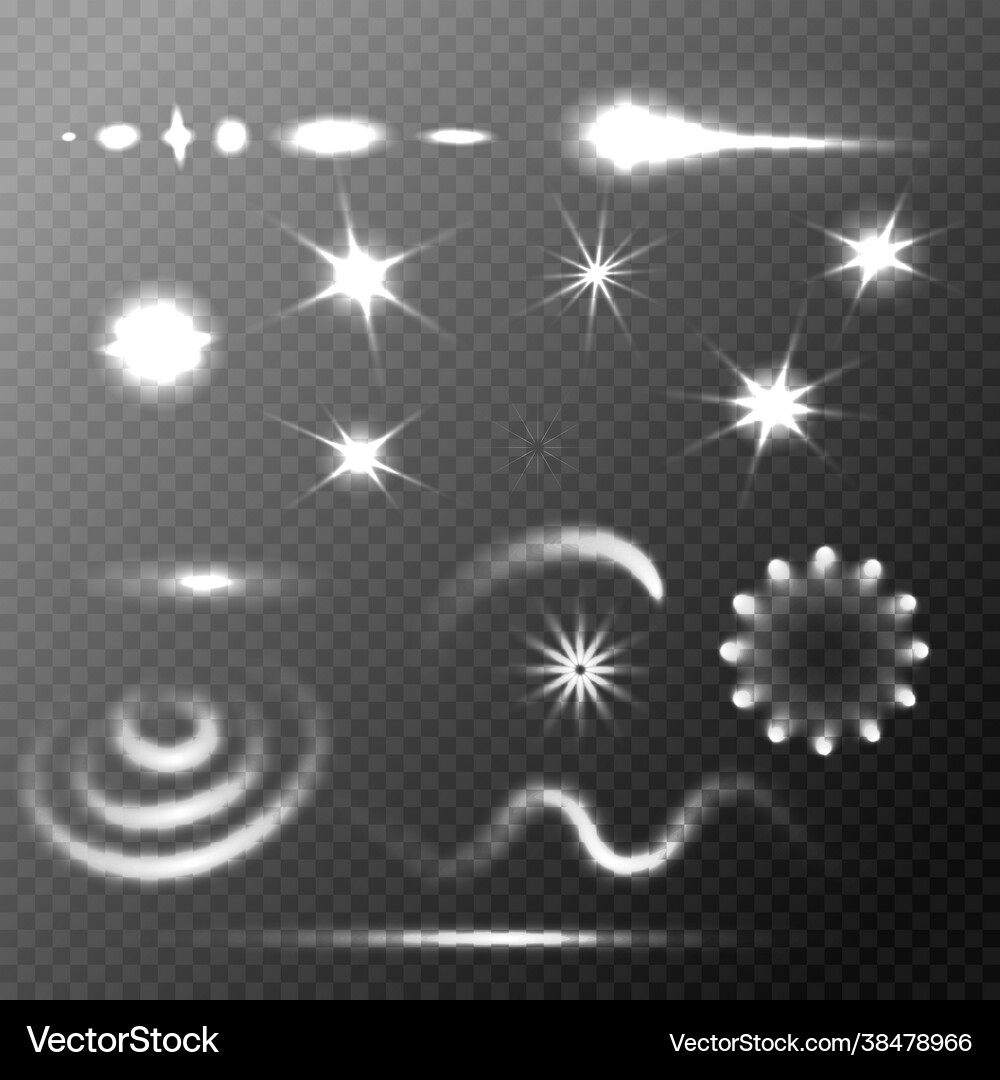 Set stars and sparkles effects for design Vector Image