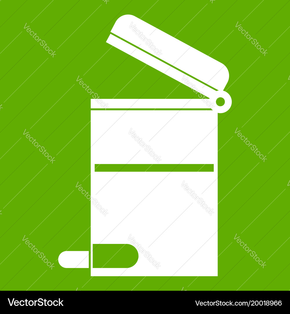 Steel Trashcan Icon Green Royalty Free Vector Image