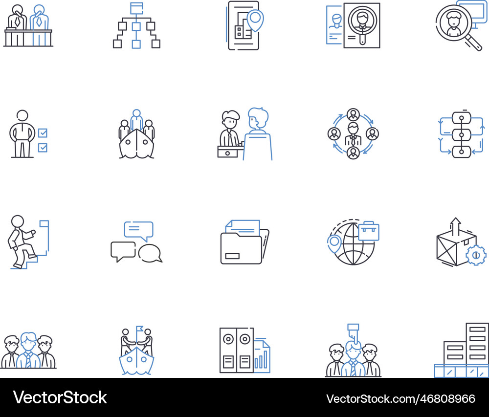 Syndicate line icons collection syndication Vector Image