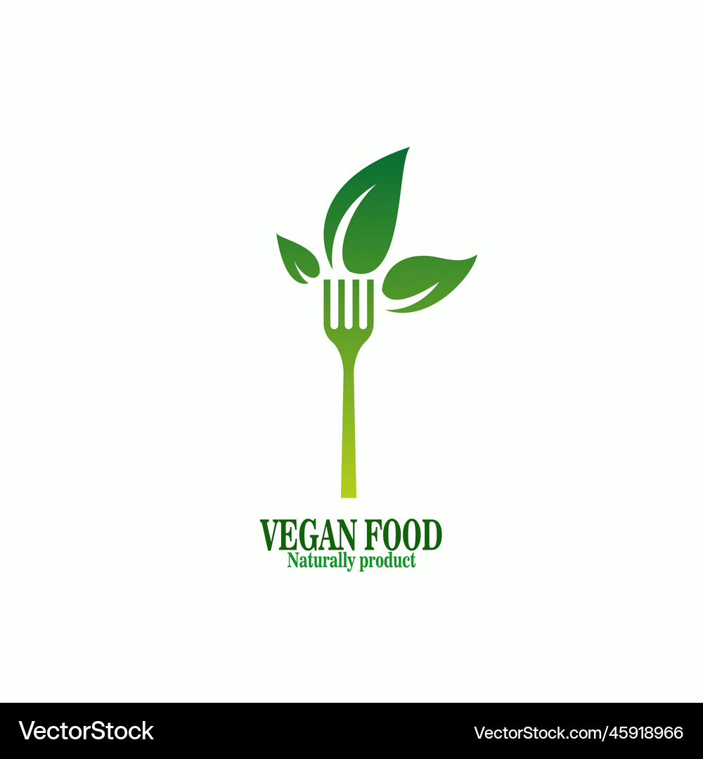 Vegan food logo design Royalty Free Vector Image