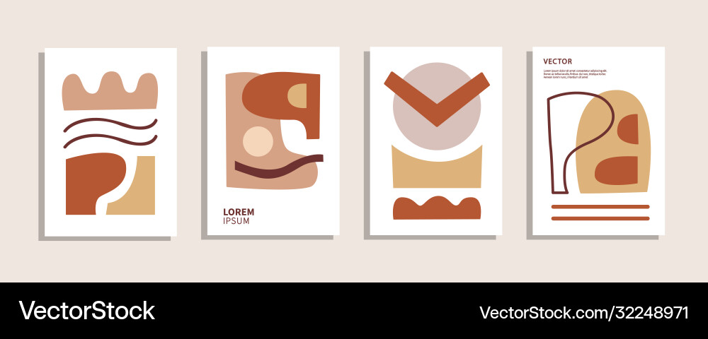 Abstract shapes composition poster collection Vector Image