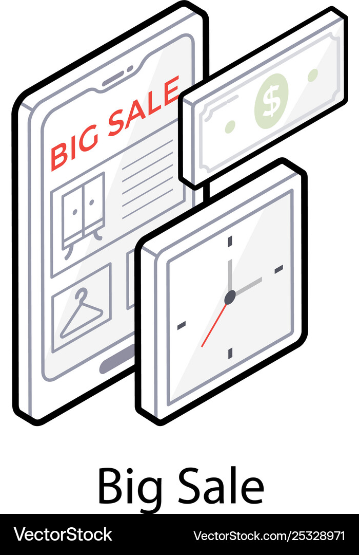 Big sale icon isolated on white background Vector Image