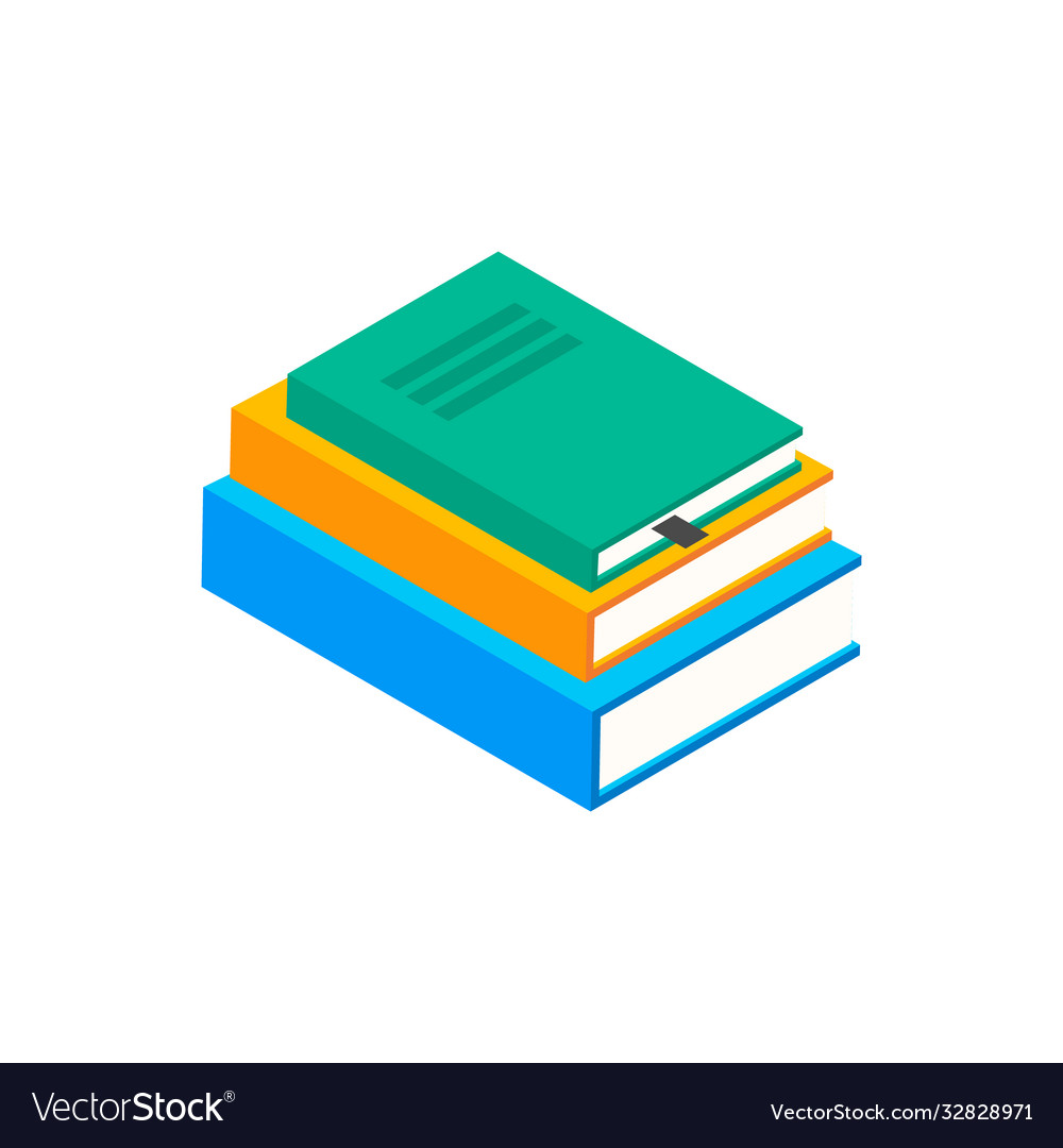 Book isometric stack school Royalty Free Vector Image